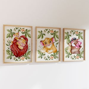 Set of 3 Lion King Wall Prints| Simba and Friends Wall Art | Simba ...