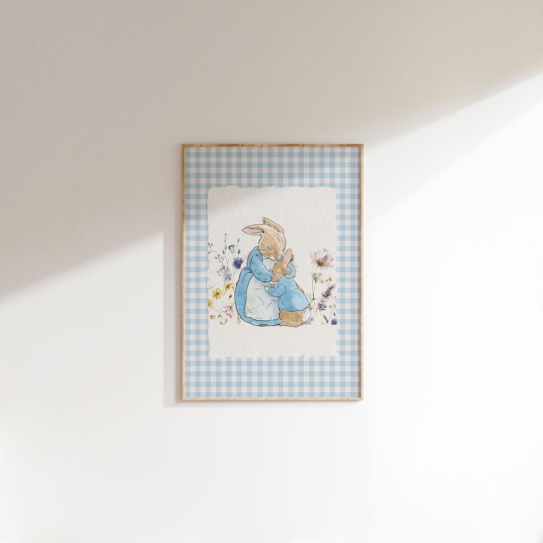 Peter Rabbit and Mom Rabbit Wall Art| Peter Rabbit Printable Art| Hand ...