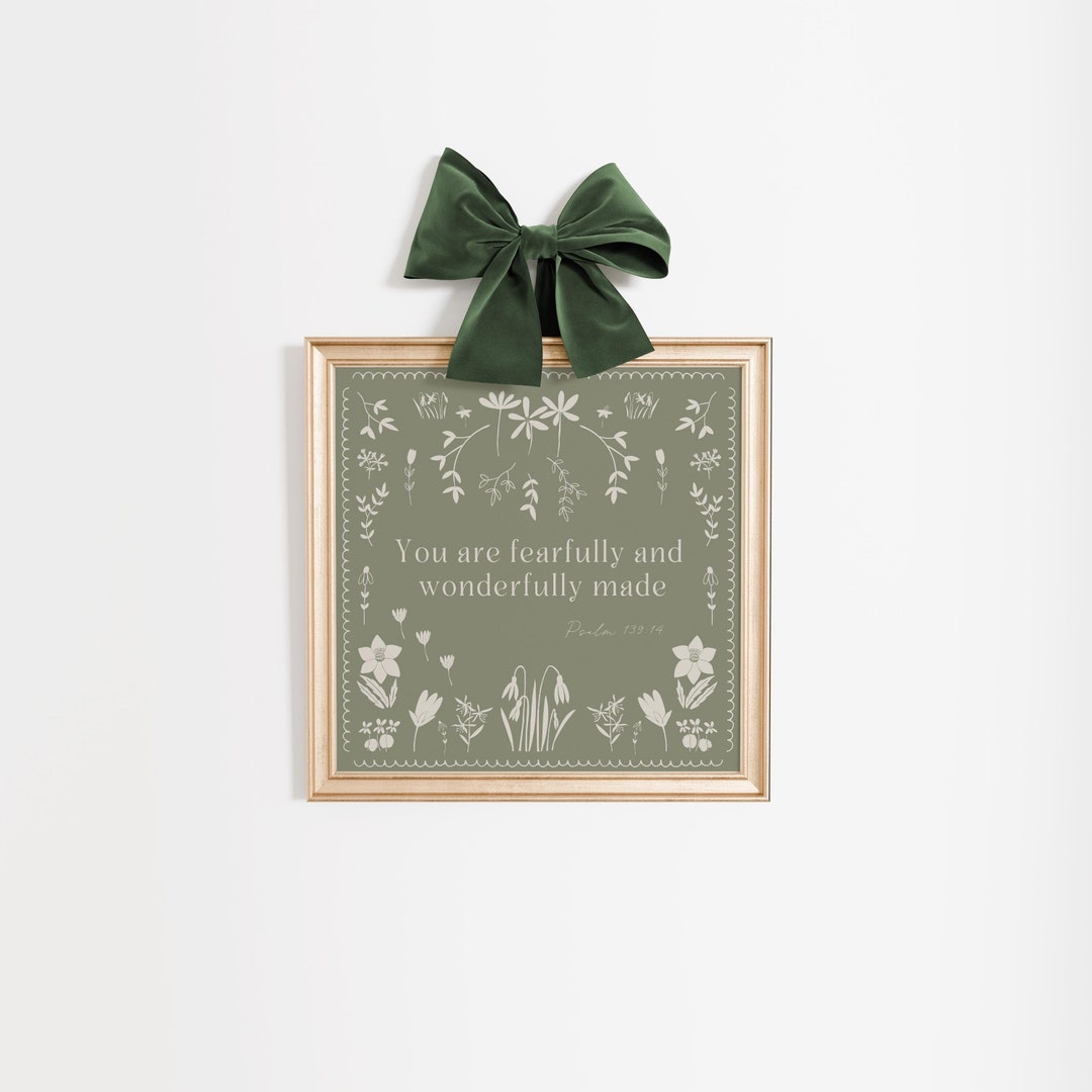 You Are Fearfully and Wonderfully Made Wall Art| Psalm 139:14| Quote ...