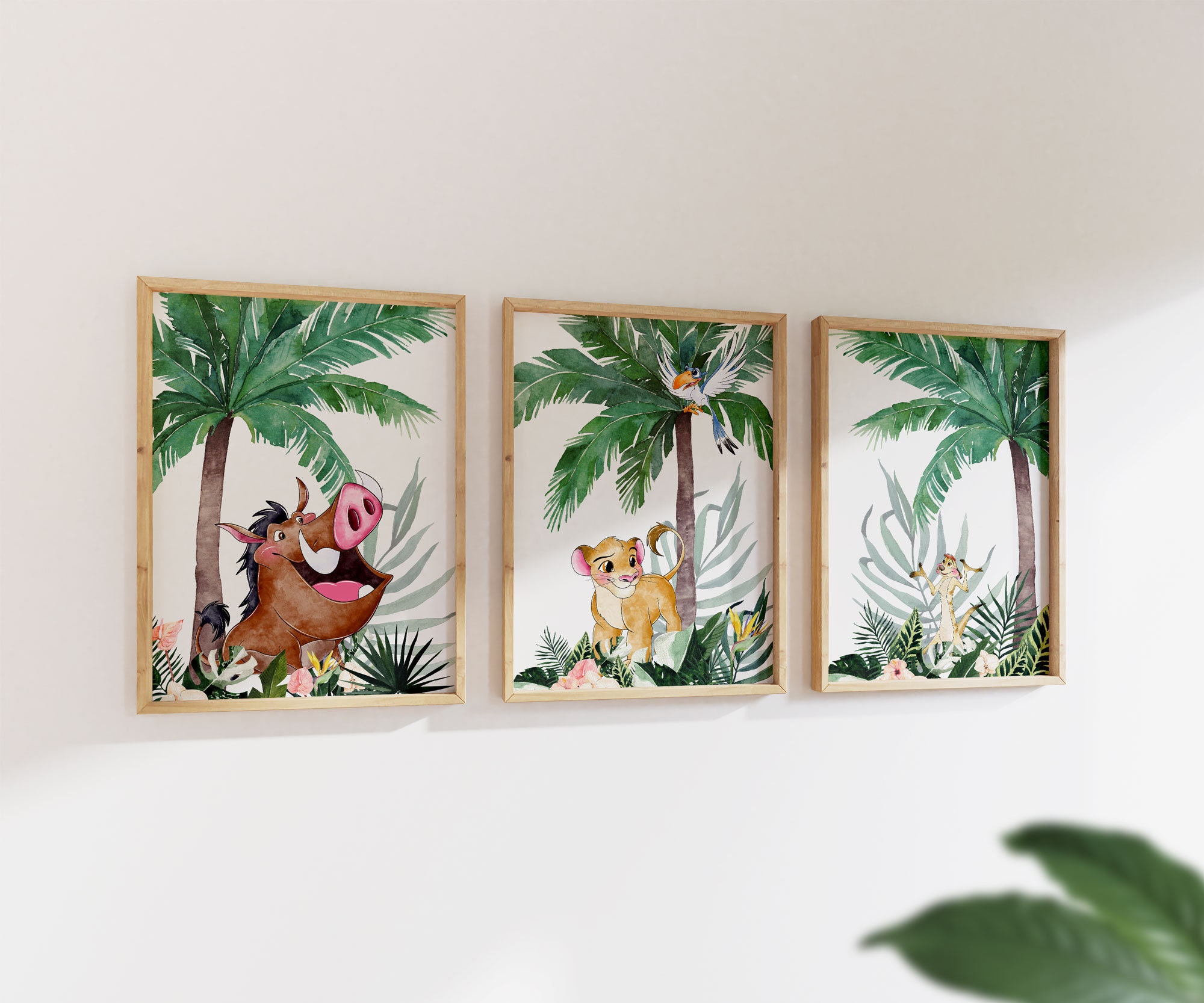 Set of 3 Simba and Friends Wall Art Lion King Art Print Simba Nursery ...