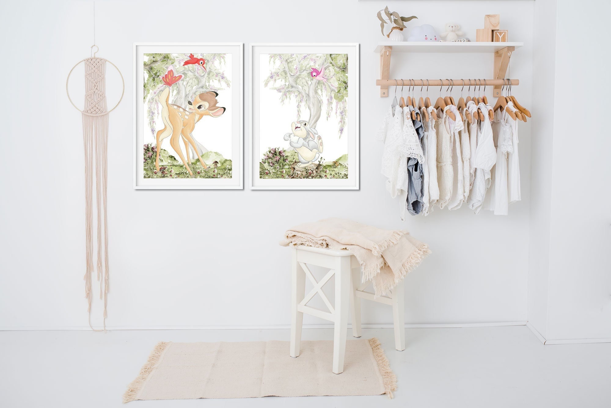 Set of 2 Bambi Wall Art I Bambi Nursery Forest Friends Printable Wall ...