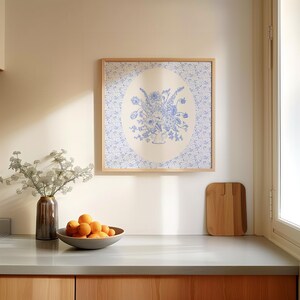 Forget Me Not Wall Art| Blue Floral Printable Art| Vintage Style ...