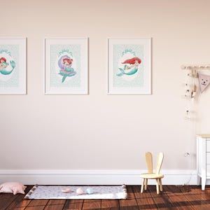 The Little Mermaid Wall Art - Set of 3 | Instant Downloadable Wall ...