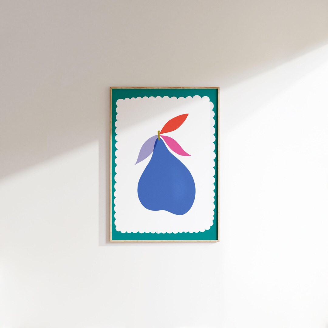 Pear Wall Print| Hand-drawn Pear Wall Art| Instant Digital Downloadable ...