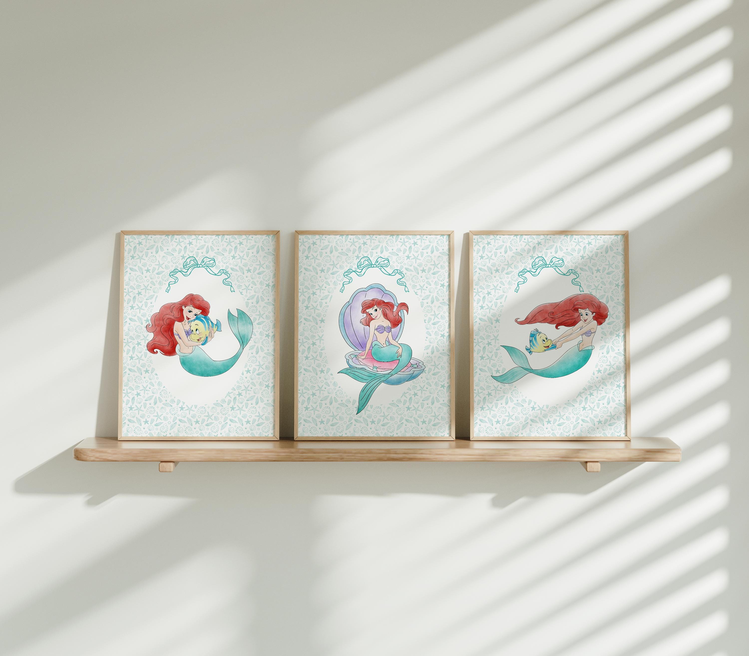 The Little Mermaid Wall Art - Set of 3 | Instant Downloadable Wall ...