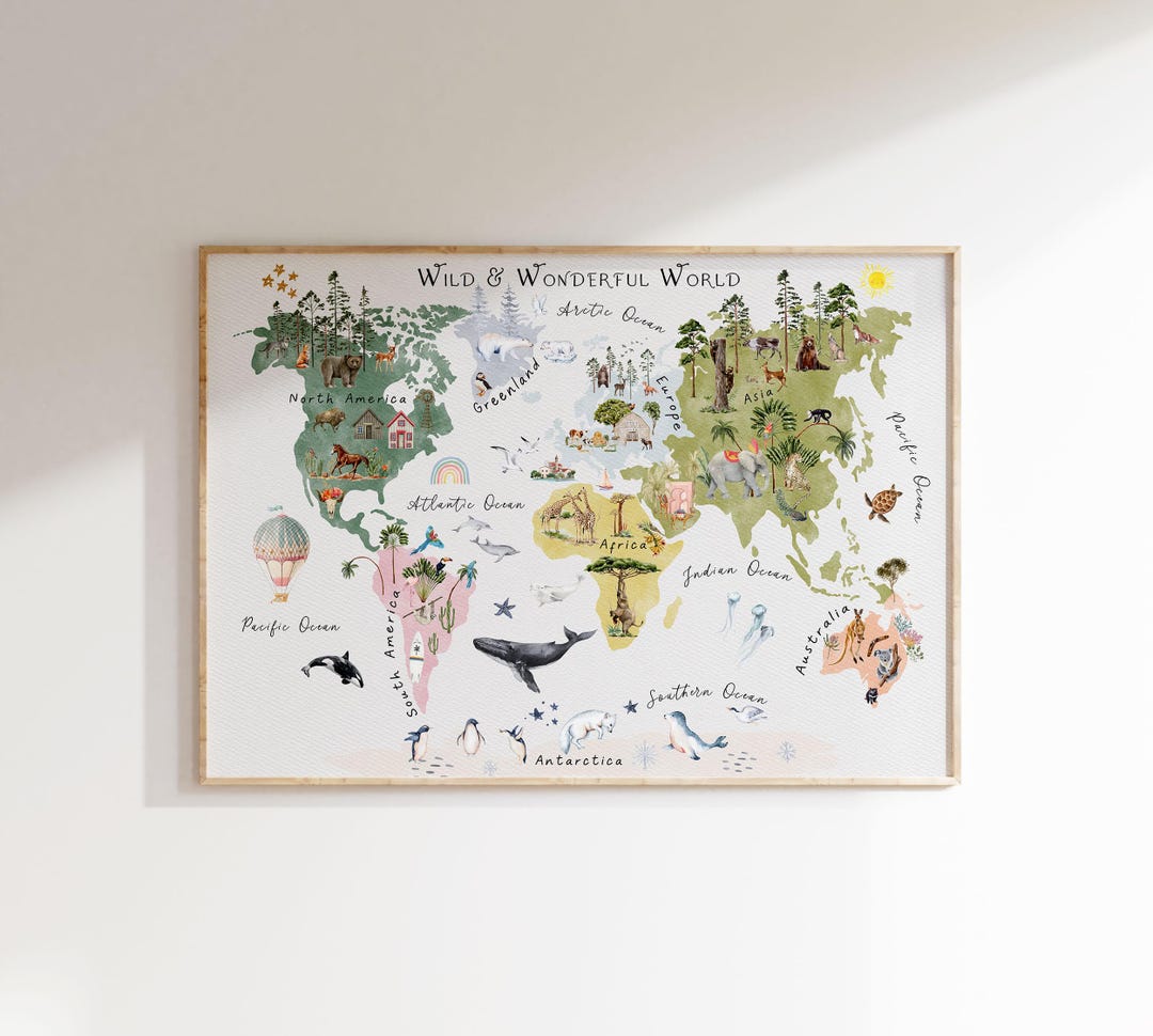 Wild and Wonderful World Printable Art | Digital Downloadable Wall Art ...