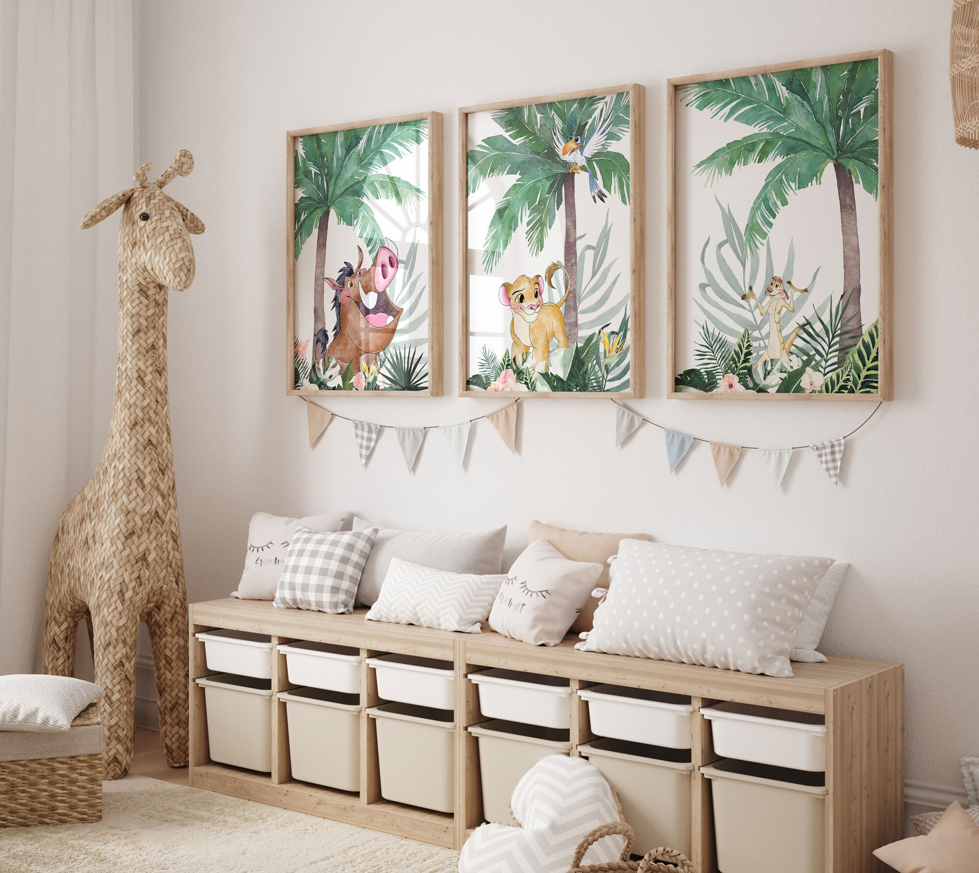 Set of 3 Simba and Friends Wall Art Lion King Art Print Simba Nursery ...