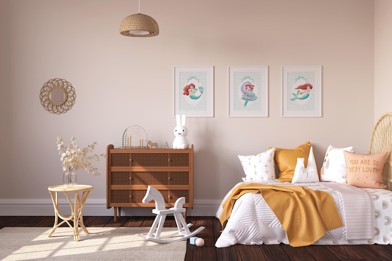 The Little Mermaid Wall Art - Set of 3 | Instant Downloadable Wall ...