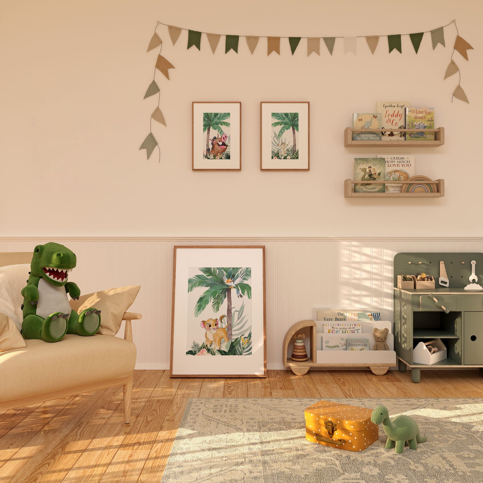 Set of 3 Simba and Friends Wall Art Lion King Art Print Simba Nursery ...