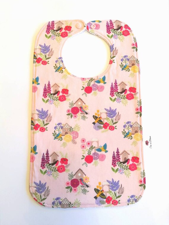 Toddler Bib. Flower Garden Pink. Weaning Bib | Etsy