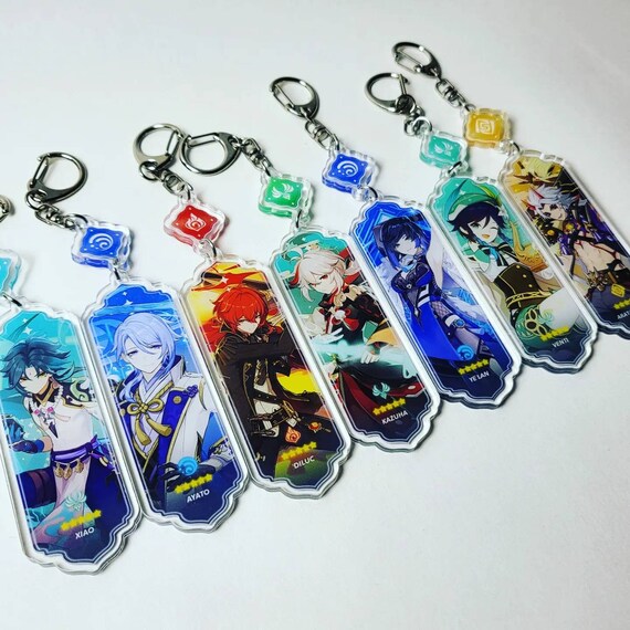 Genshin Impact Keychain Xiao Kaedehara Kazuha Ayato Diluc - Etsy