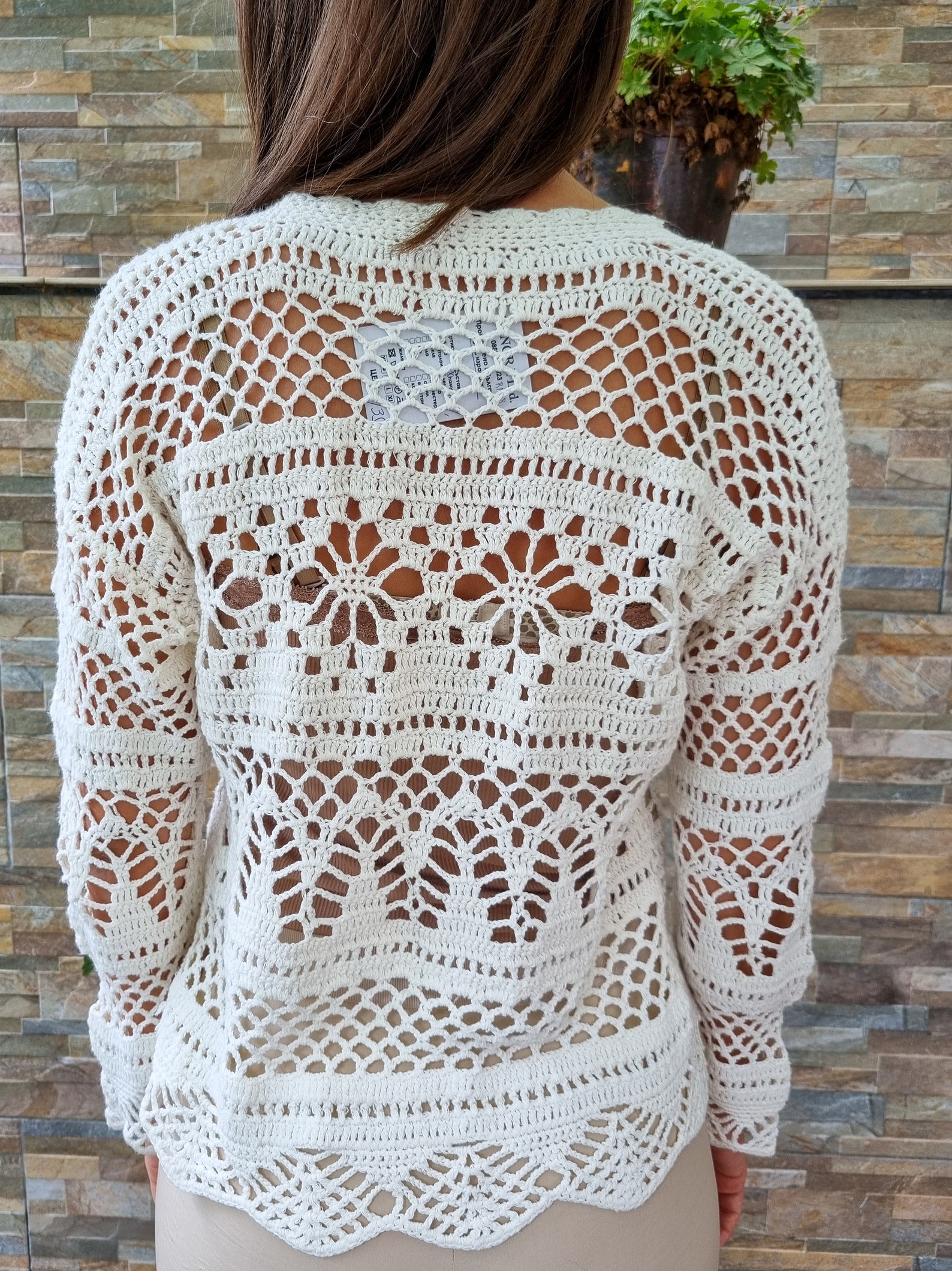 Cotton Crochet Cardigan Sweater for Women, Openwork Cardigan Jacket ...