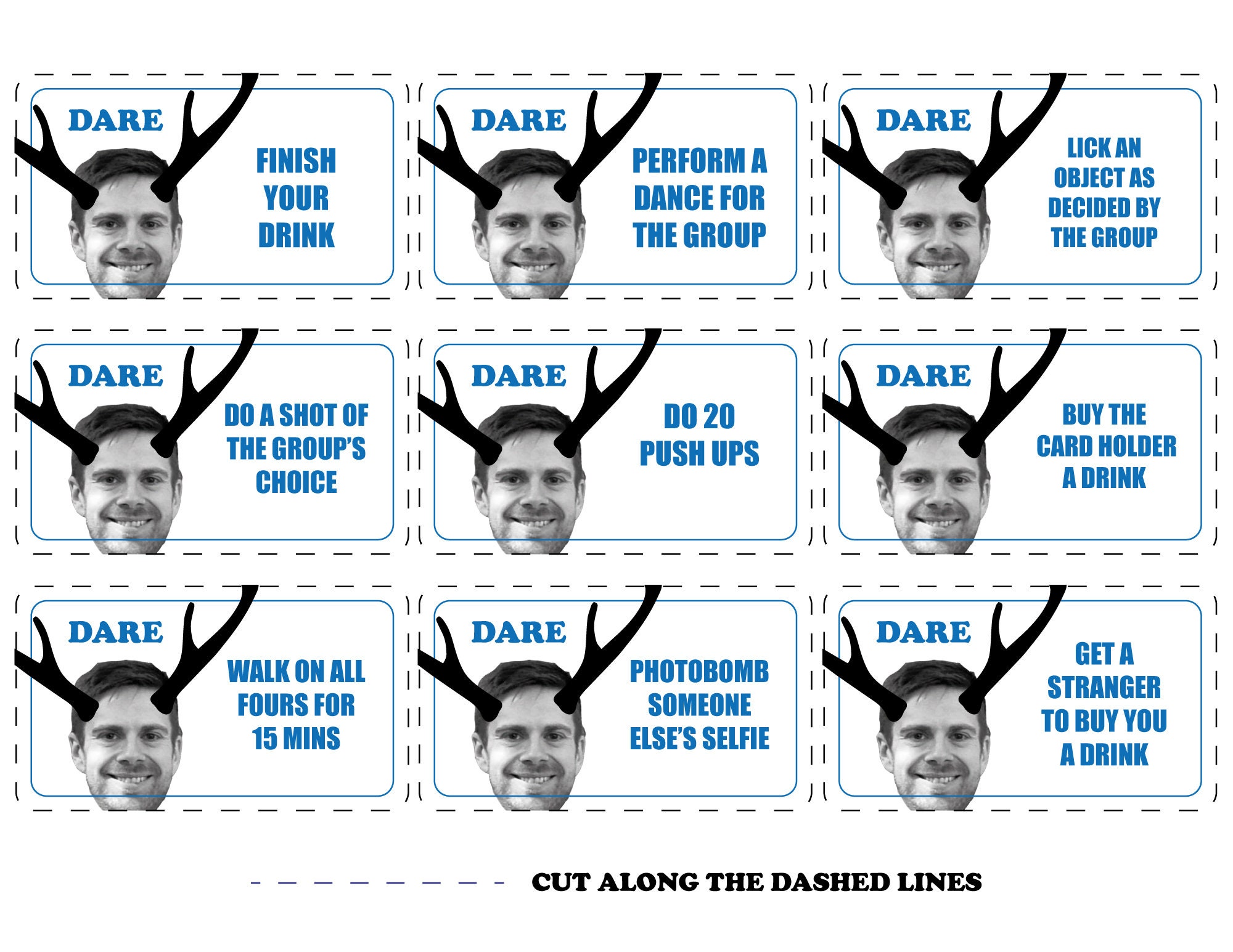 36 X CUSTOM Bachelor Party Dare Cards Digital PDF Download ...
