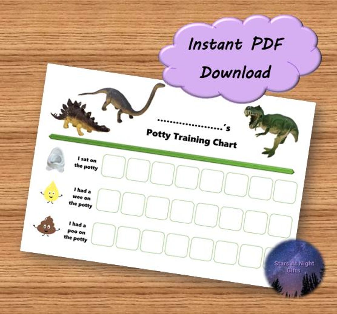 Dinosaur Potty Training Chart, Sticker Reward Chart, Printable Potty ...
