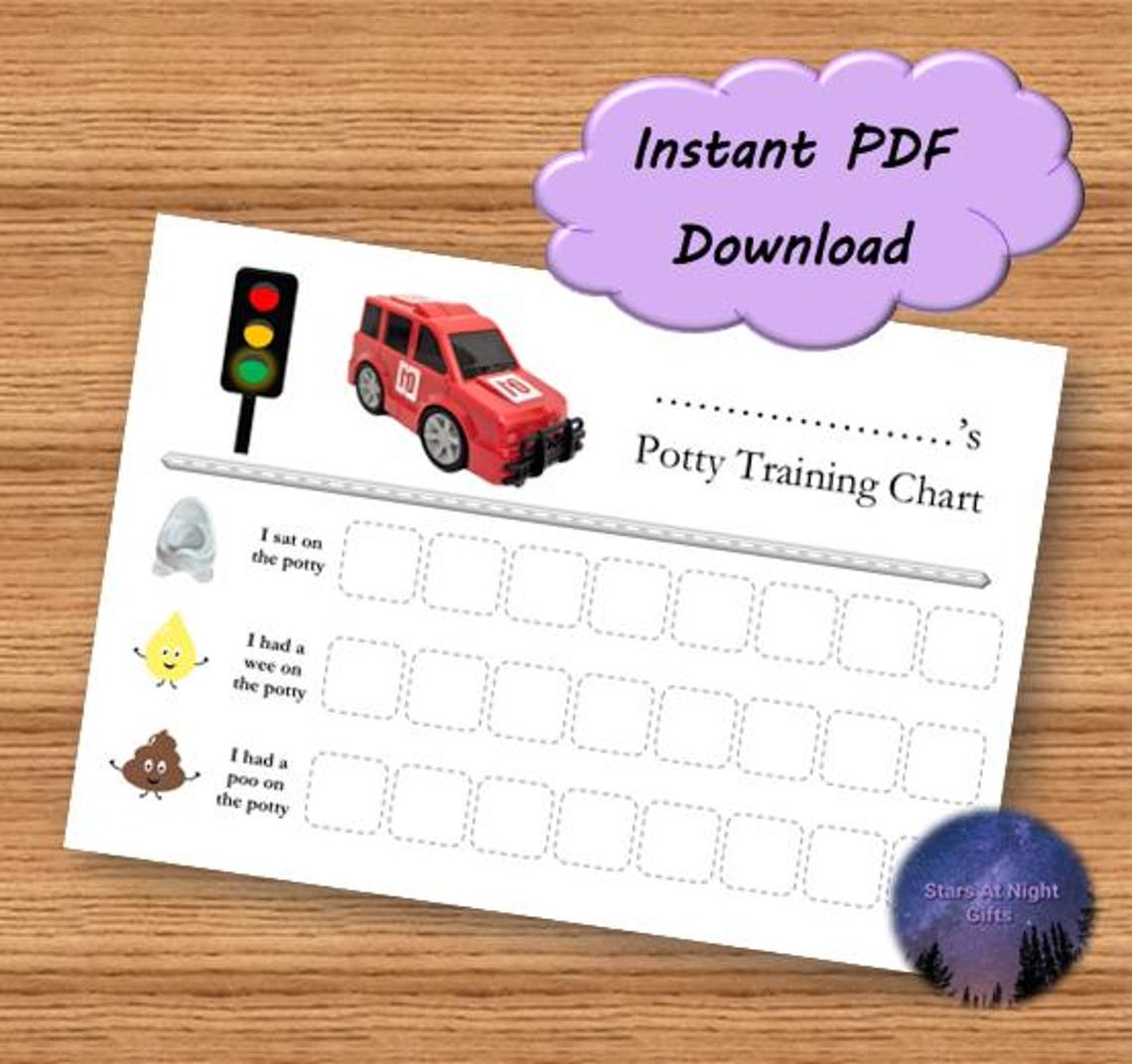 Car Potty Training Chart, Sticker Reward Chart, Printable Potty Chart ...
