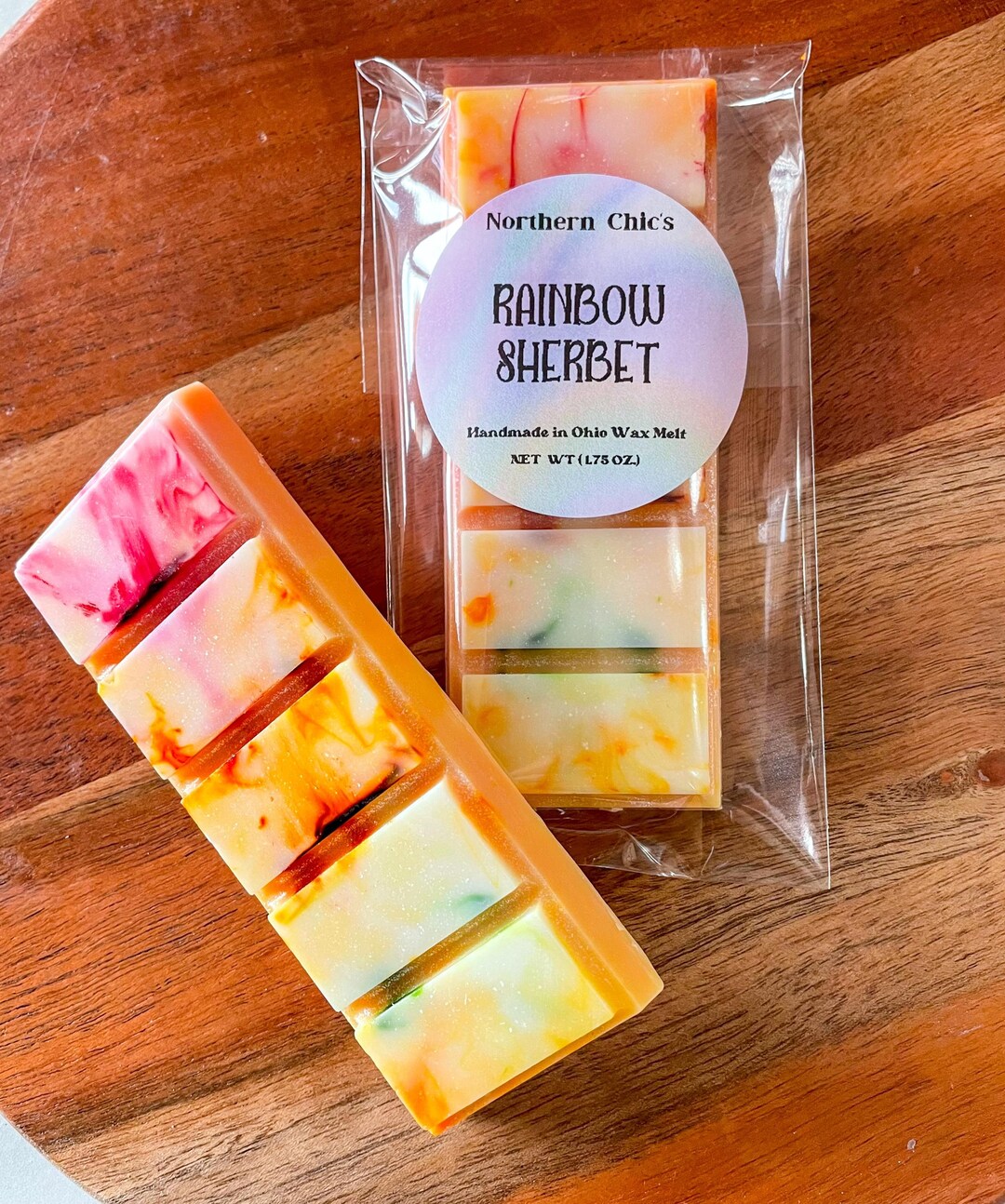 Rainbow Sherbet Wax Melt Snap Bar Wax Melts for Warmer Wax Melts for ...