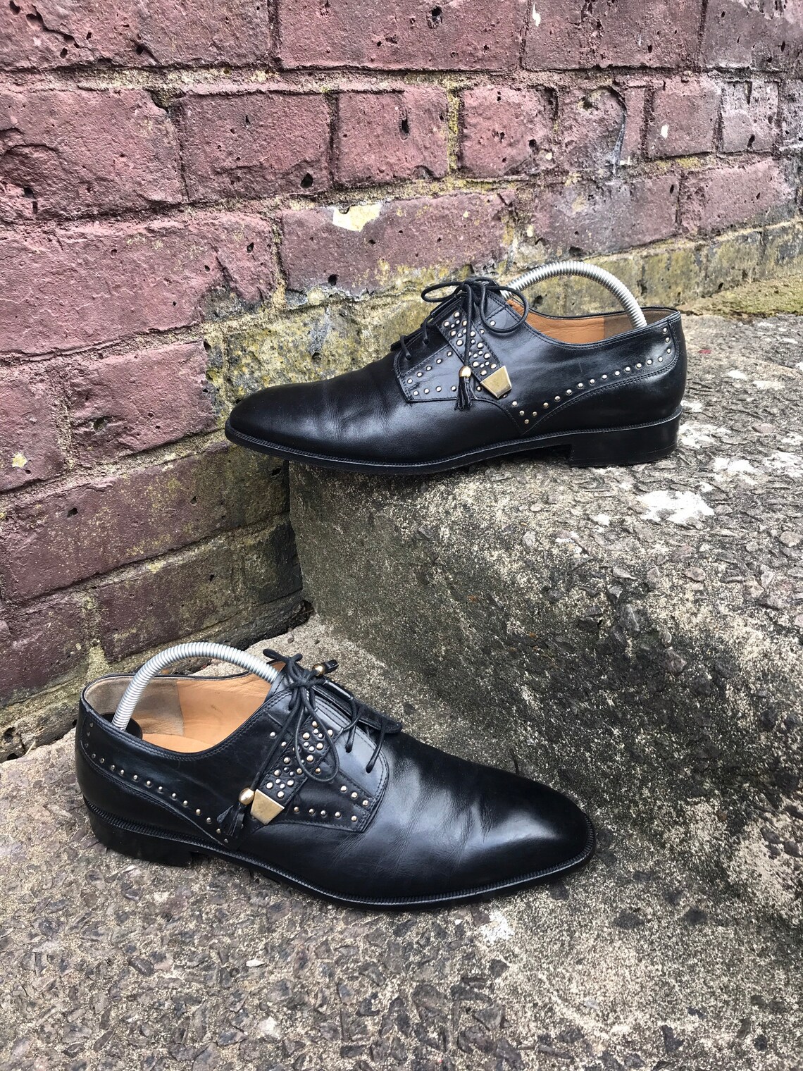 Mauri for Russell & Bromley Black Leather Studded Mens Shoes | Etsy UK