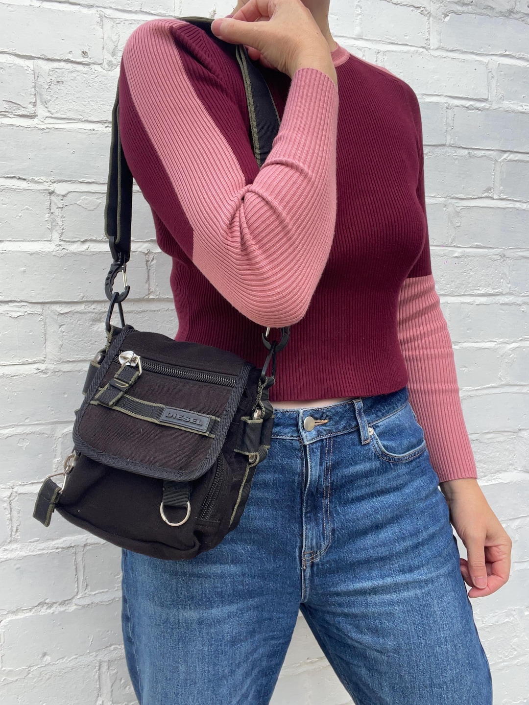 Y2K Diesel Black Canvas Small Cross Body Bag - Etsy