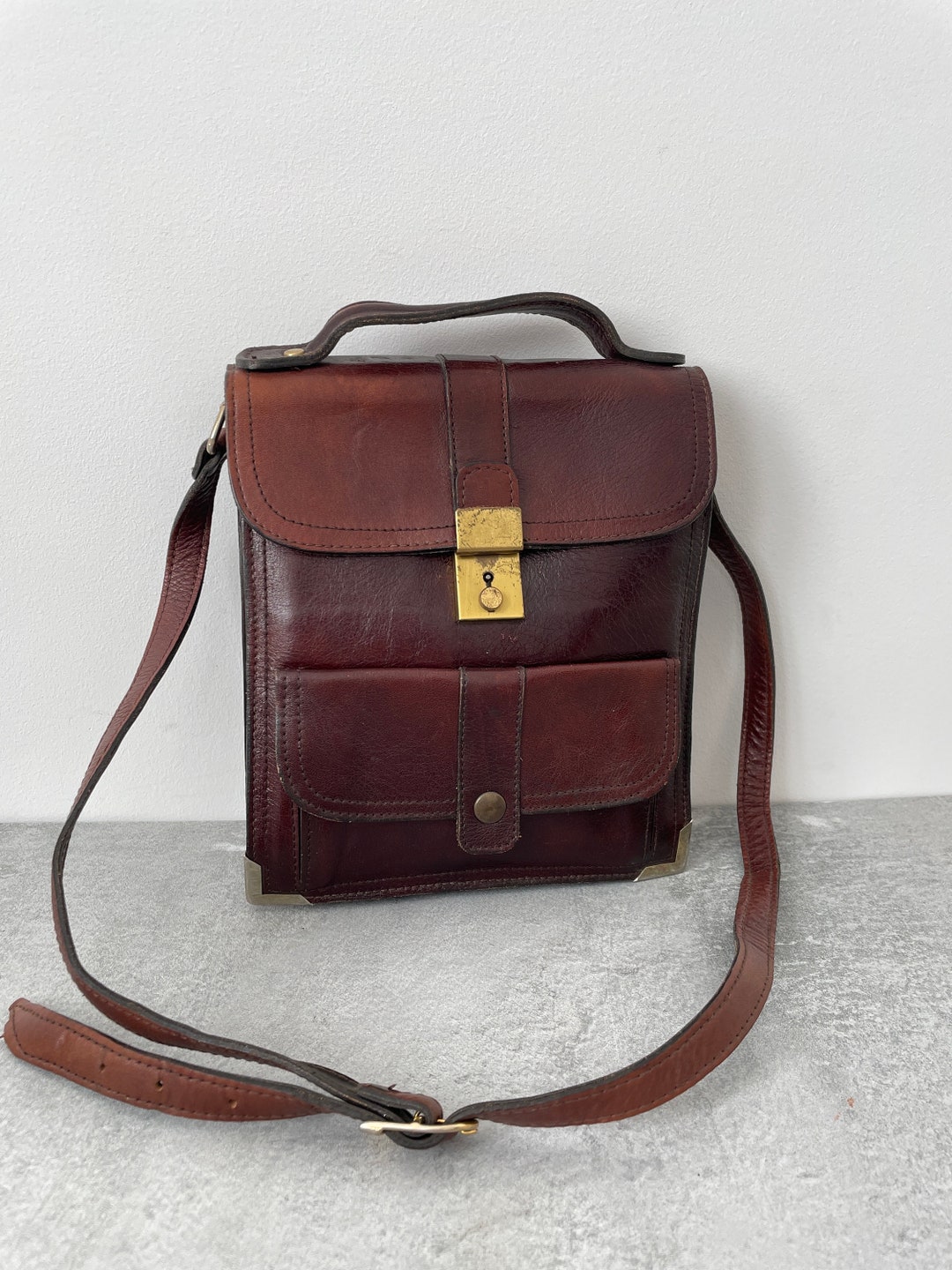 1970s Redy Brown Small Leather Satchel Style Bag - Etsy