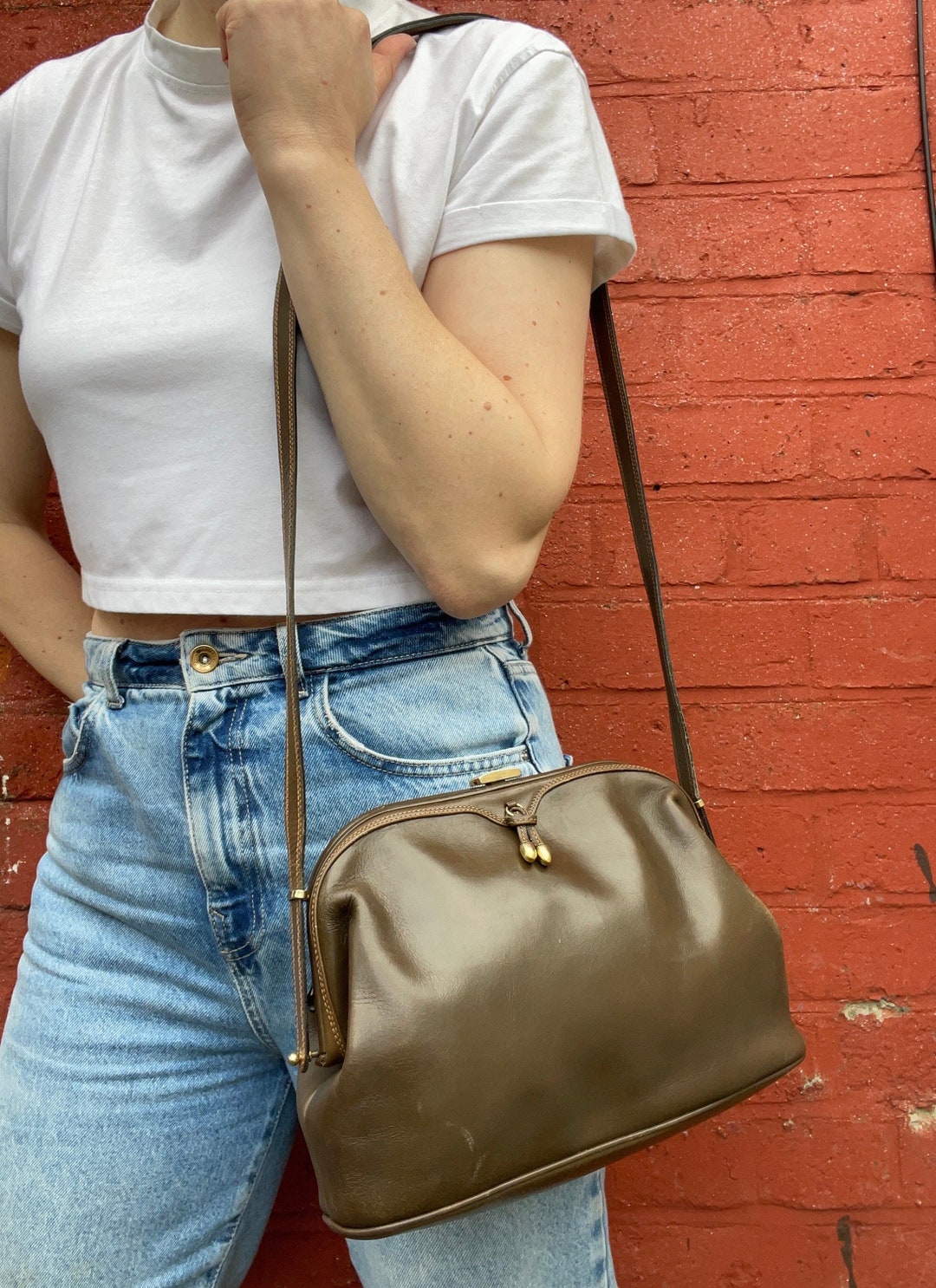 Zenith 90s Brown Leather Cross Body Bag - Etsy
