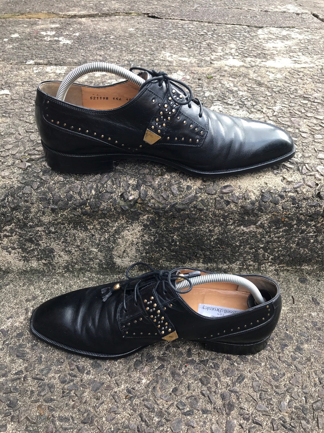 Mauri for Russell & Bromley Black Leather Studded Mens Shoes | Etsy UK