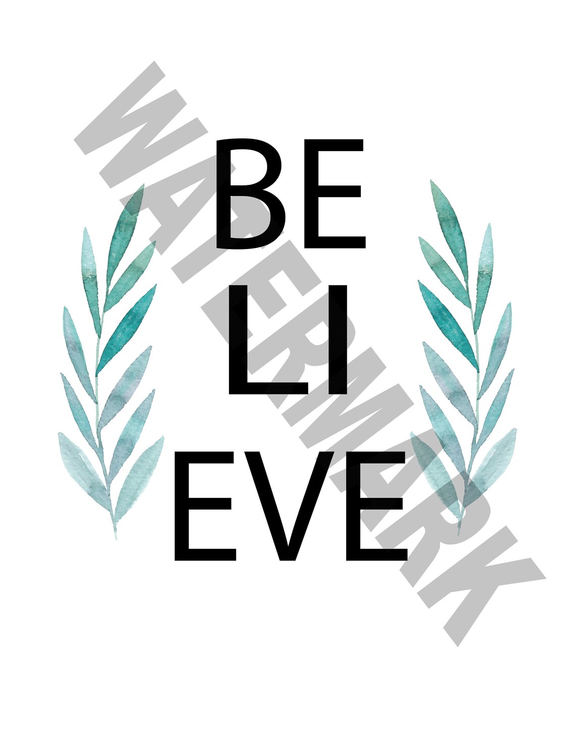Believe Printable Wall Art / Motivational Quote / Simple, Soothing ...