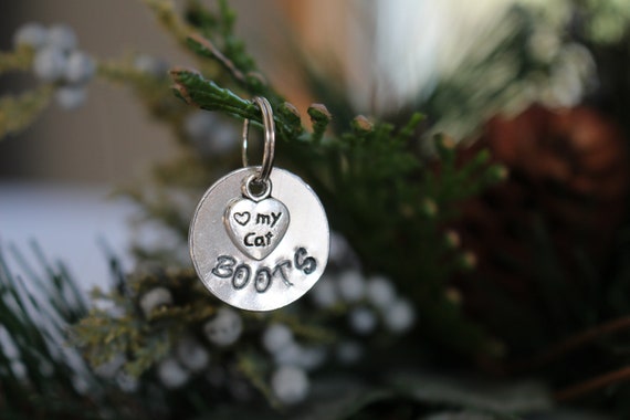 Cat Tag/personalized Id/kitty Cat Id/hand Stamped/cat Tag - Etsy