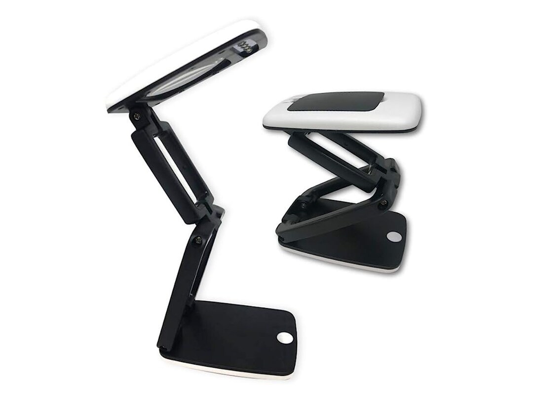 Crafters Dream Compact Desk Lamp - Foldable Black and White LED Battery ...
