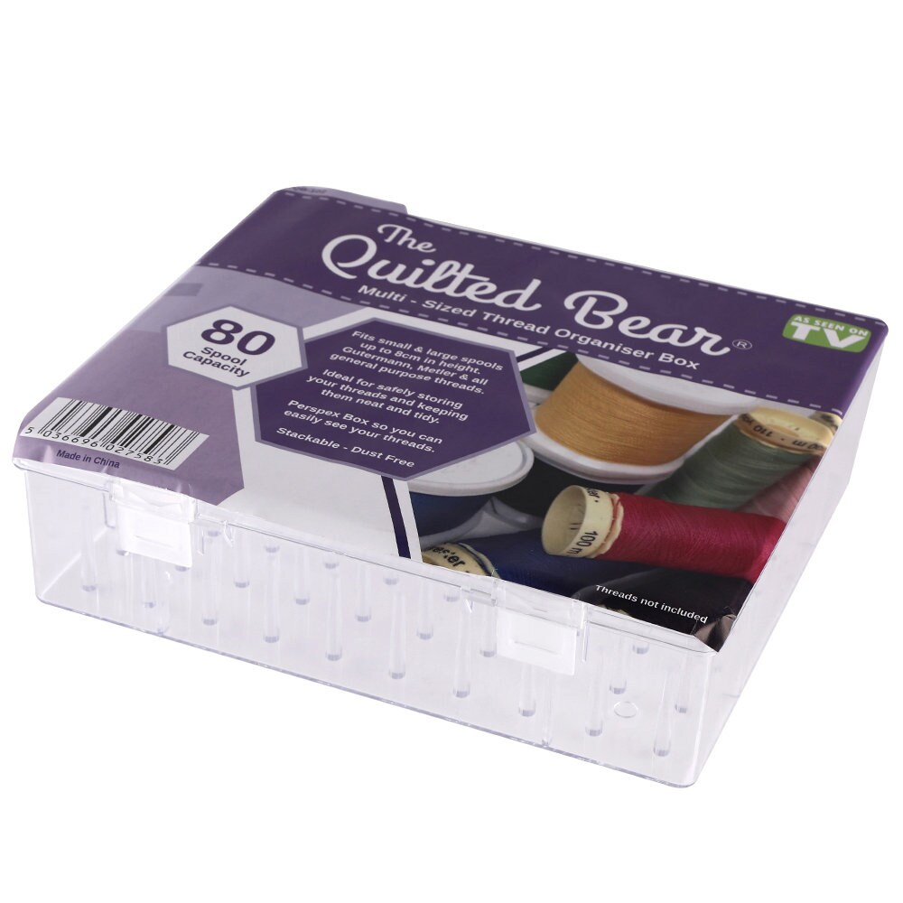 The Quilted Bear 30/40/50/80 Spool Thread Box - Stackable Strong ...