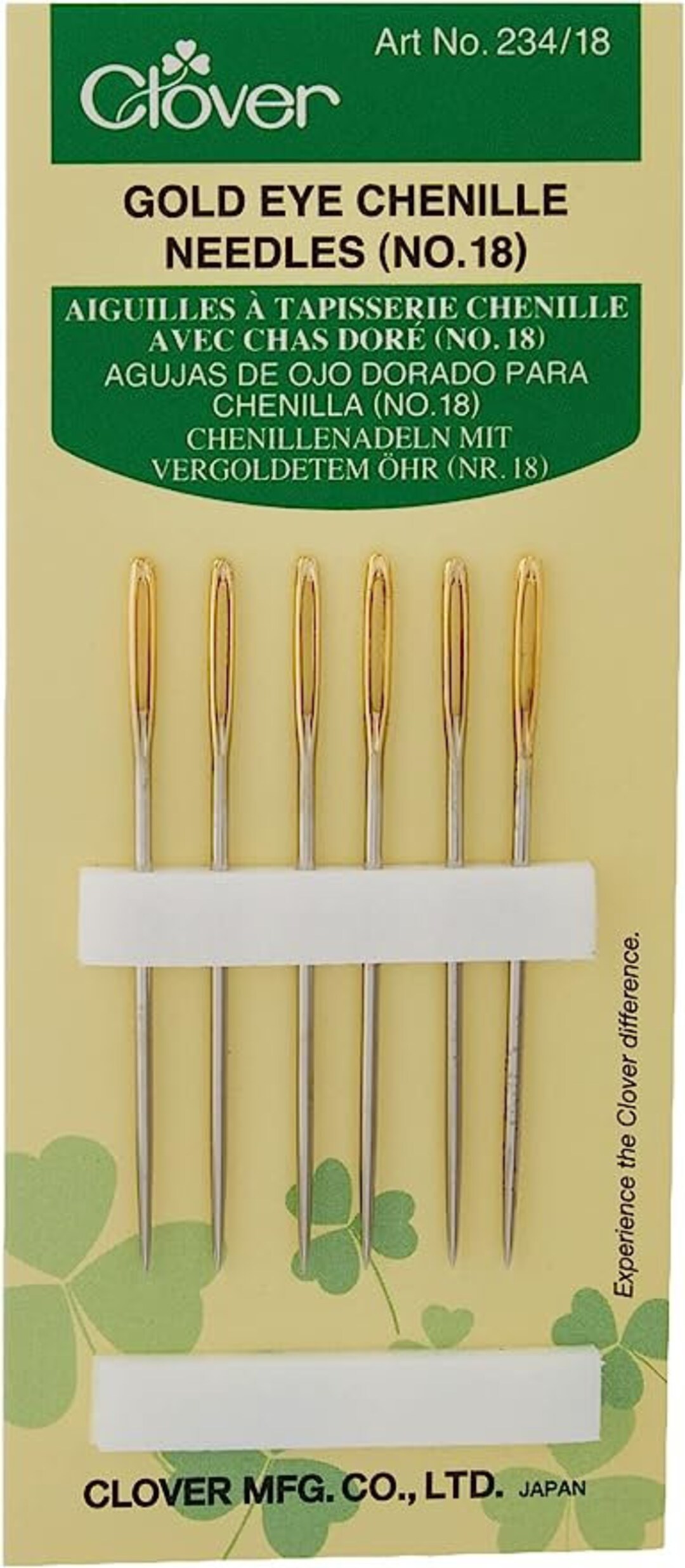Clover Gold Eye Chenille Needles 4 Sizes Available, No. 18, 20, 22, 24 ...