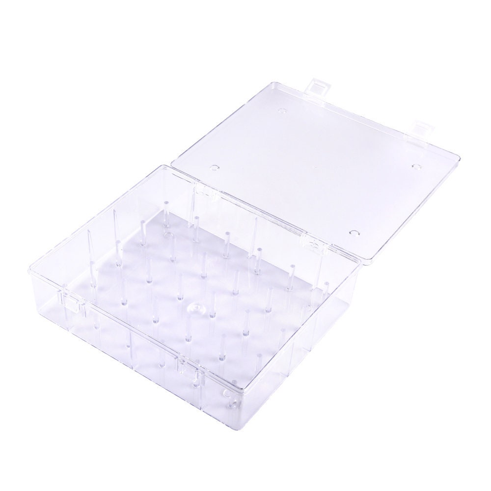 The Quilted Bear 30 Spool Thread Box - Stackable Strong Acrylic Plastic ...