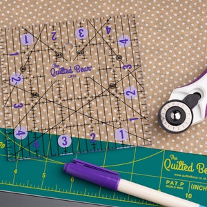 The Quilted Bear Quilting Rulers - Transparent Acrylic Non Slip ...