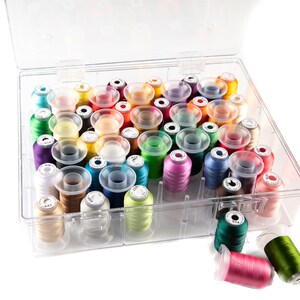 The Quilted Bear 50 Spool Thread Box Stackable Strong Acrylic Plastic ...