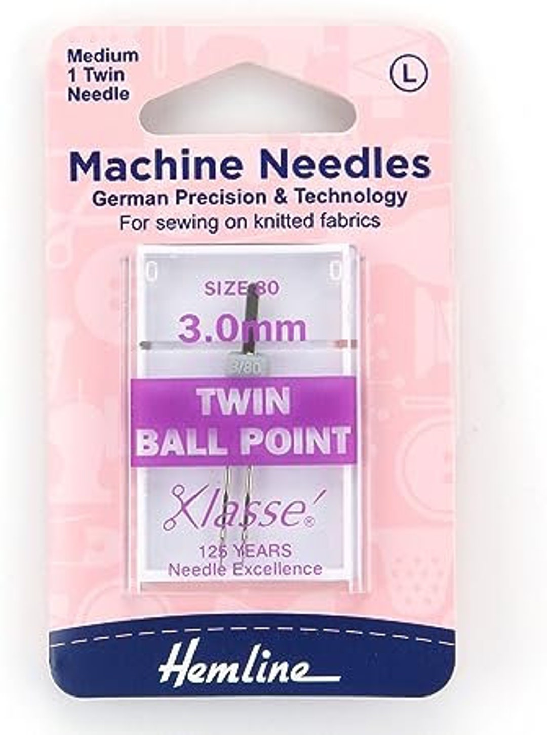Hemline Medium Twin Ballpoint Machine Needle 80/12 (3mm or 4mm ...