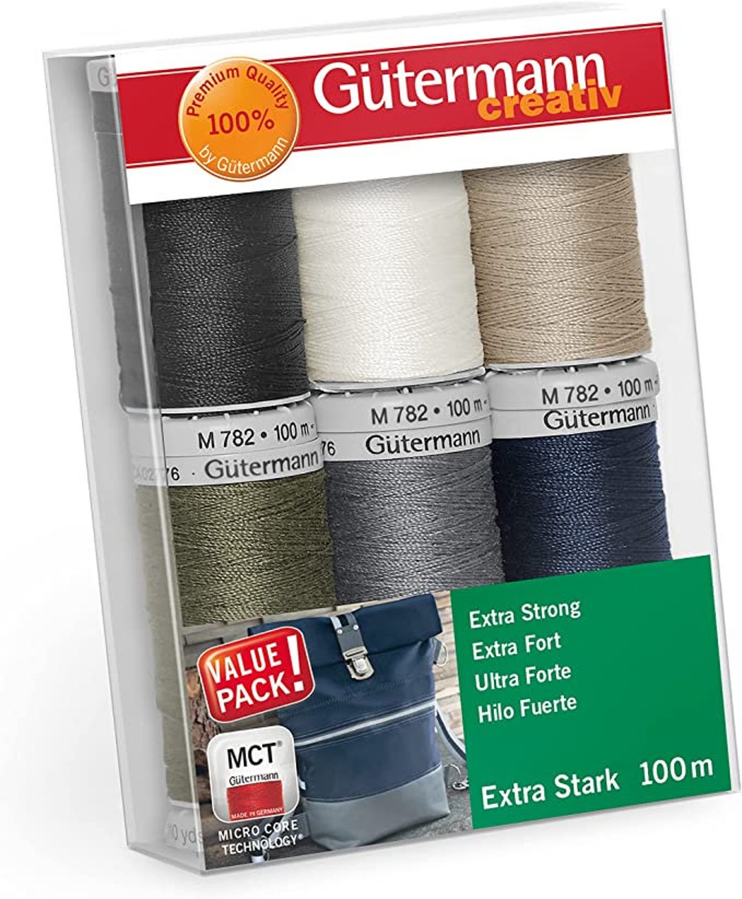 Gütermann Creativ Sewing Thread Set With 6 Spools Extra Strong 100 M in ...