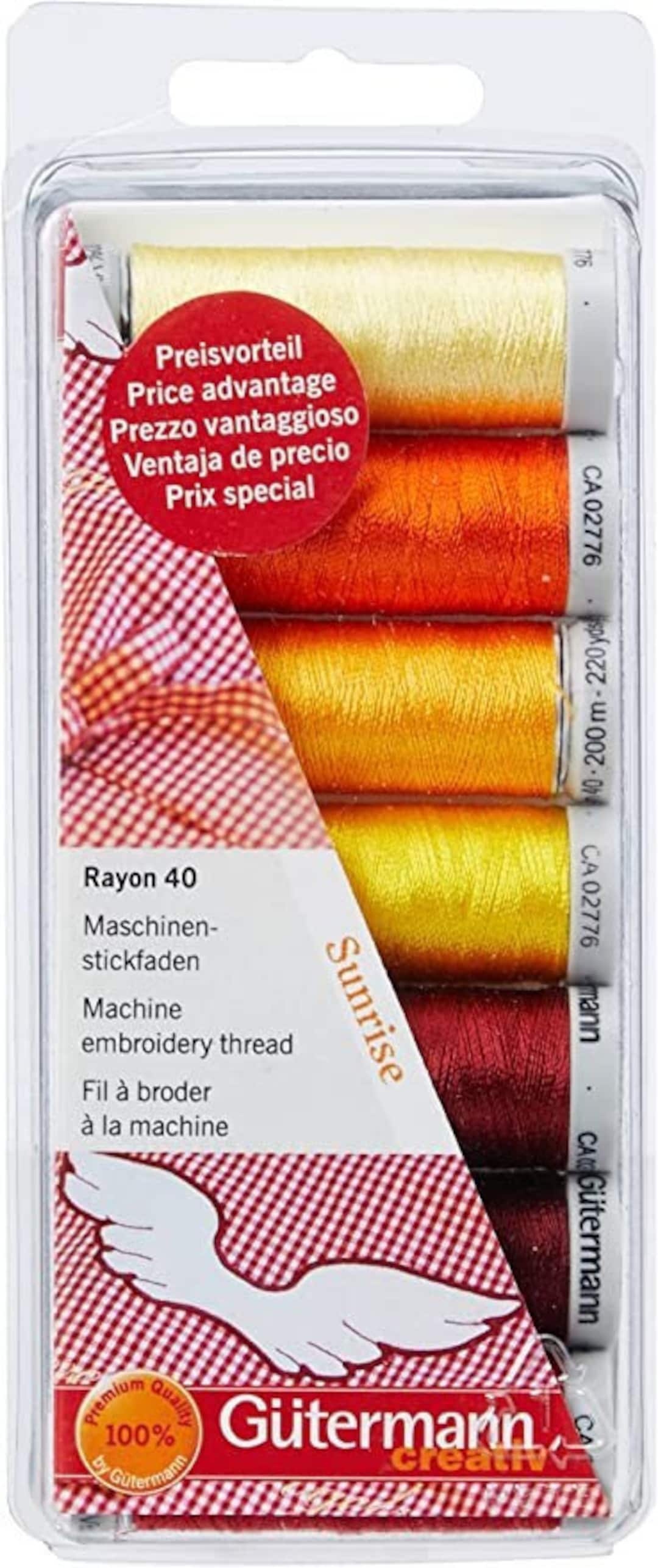 Gutermann Thread Set: Machine Embroidery Rayon 40- Various Colours ...