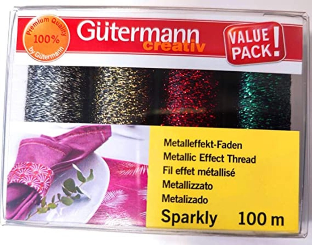 Gutermann Creativ Metallic Effect Thread Set: Sparkly 4 X 100m - Etsy