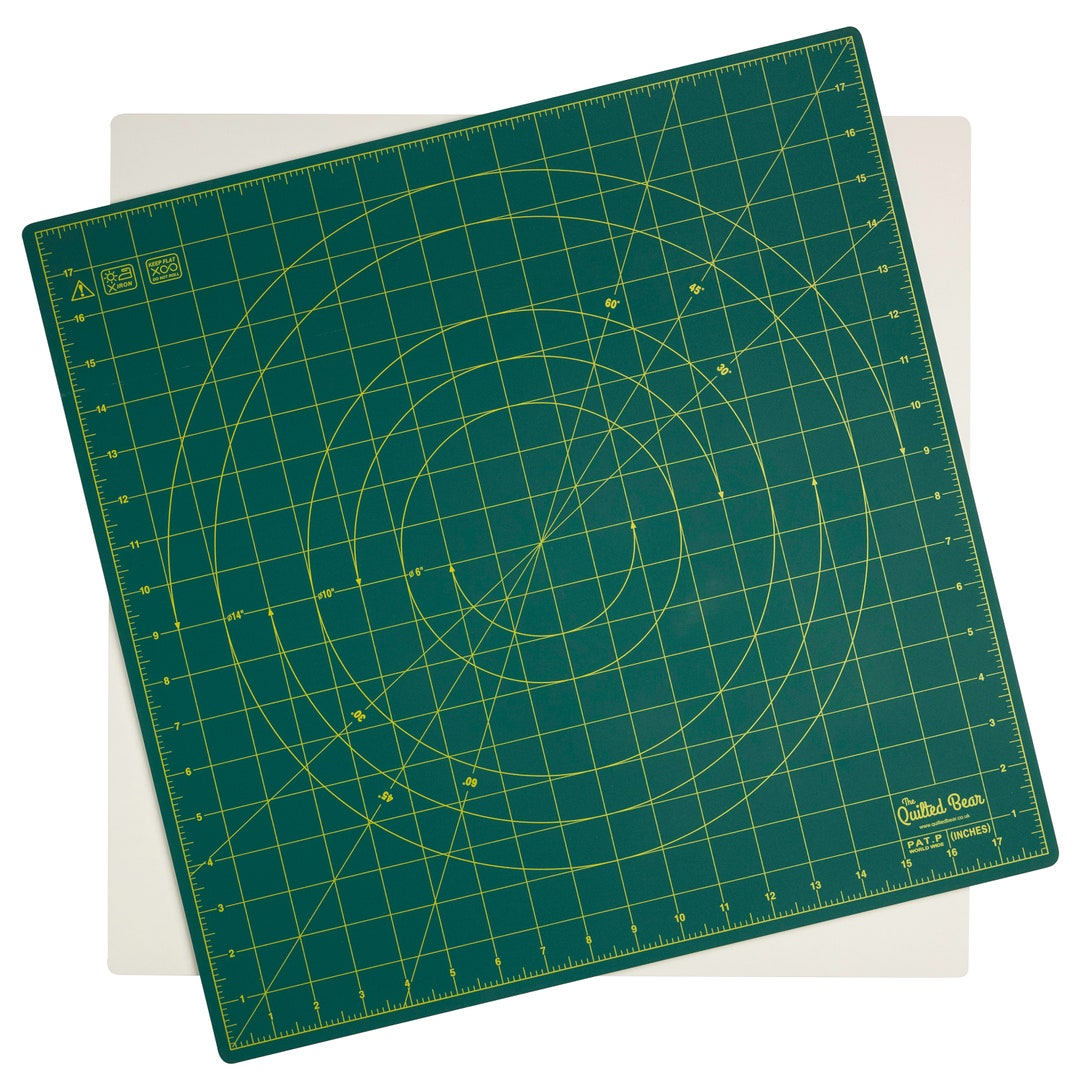 The Quilted Bear Rotating Cutting Mat 18" X 18" - Square Self Healing ...