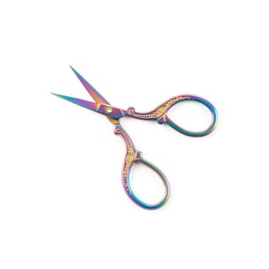 The Quilted Bear Rainbow Embroidery Scissors Precision 3.5 Rainbow Stainless Steel Embroidery ...
