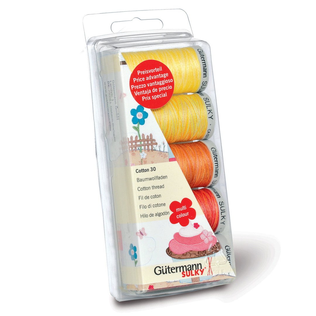 Gutermann Thread Set: Machine Embroidery Cotton 5 Reels - Etsy