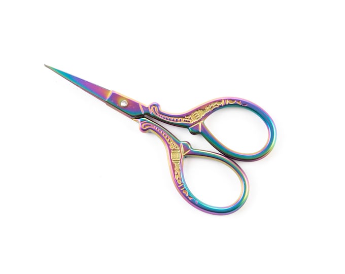 The Quilted Bear Rainbow Embroidery Scissors - Precision 3.5" Rainbow ...