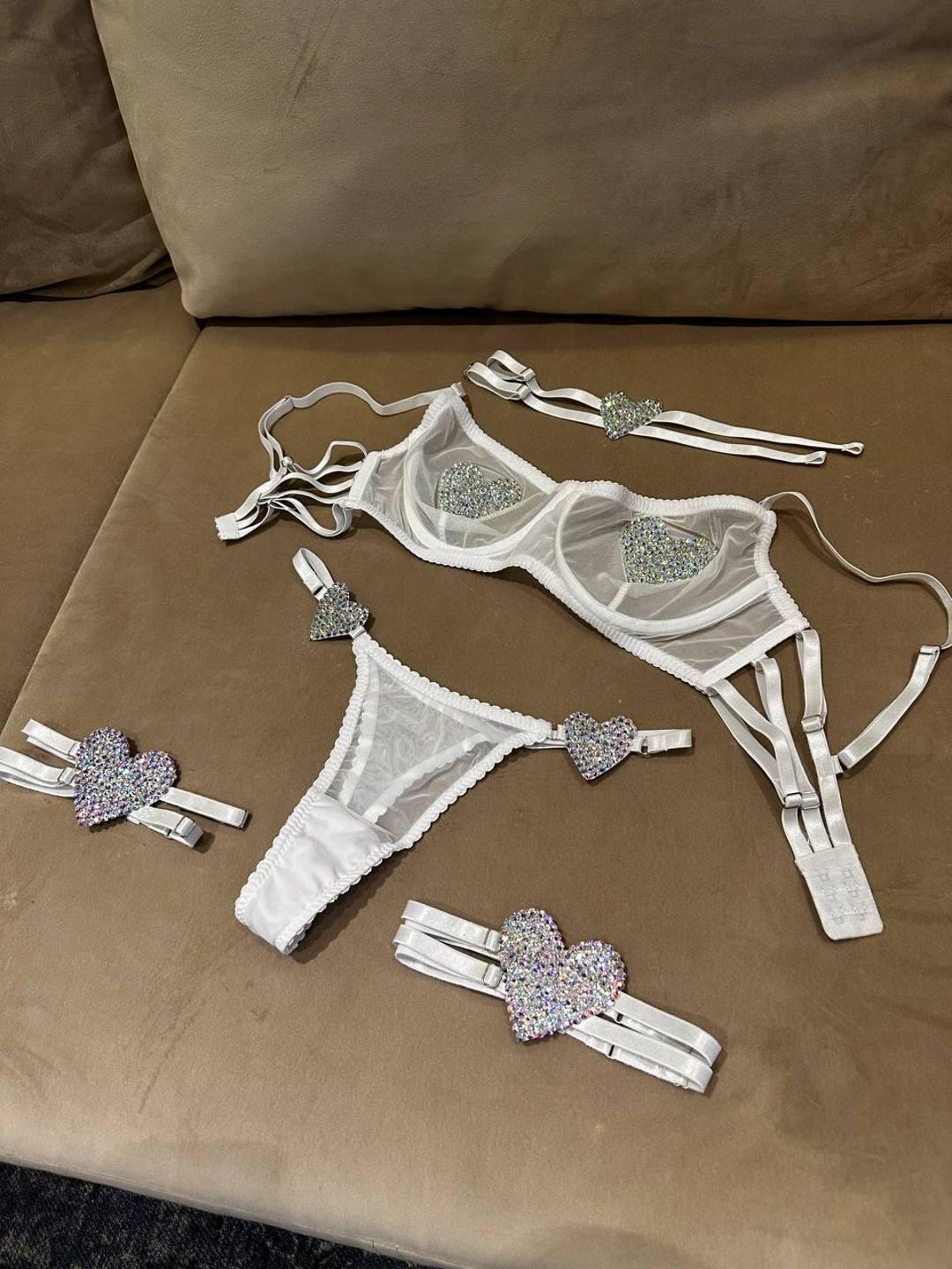 White Lingerie See Thru Underwea Sheer Bralette Transparent Lingerie ...