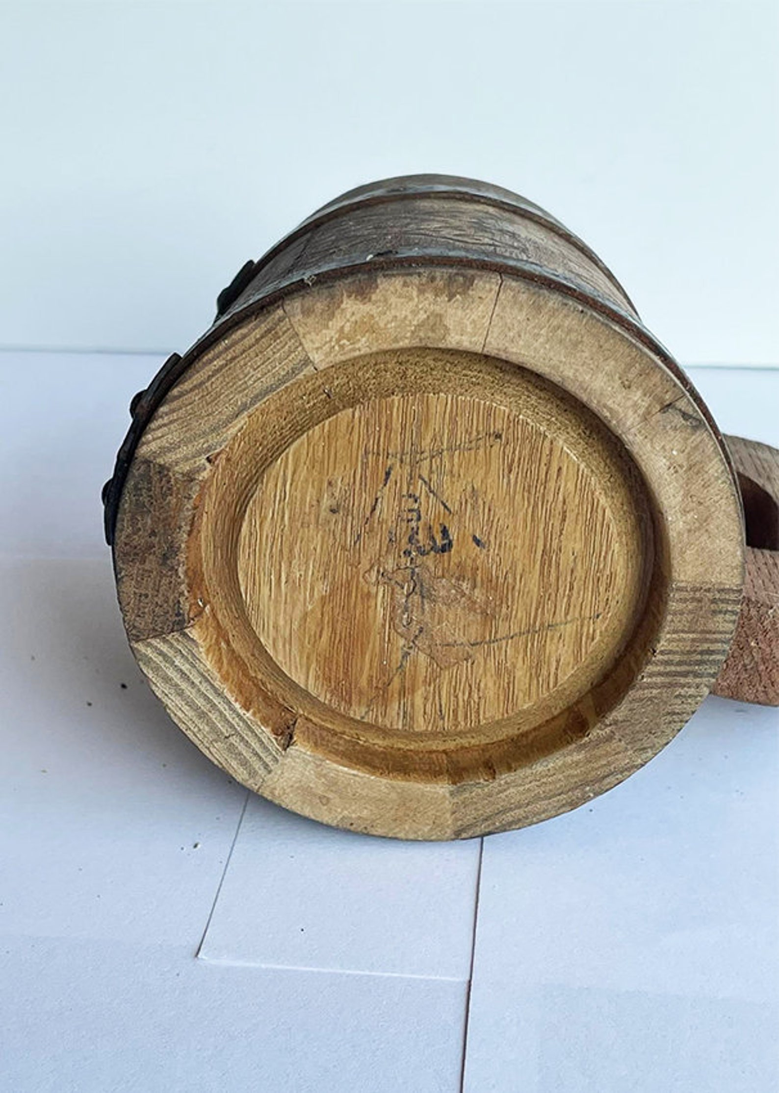 Vintage Rustic Primitive Handmade and Forged Wooden Mug for - Etsy