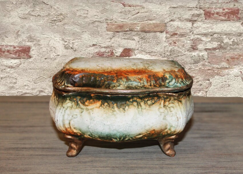 Vintage Ceramic Box, Handmade and Hand-painted Box, Extremely Rare Find ...