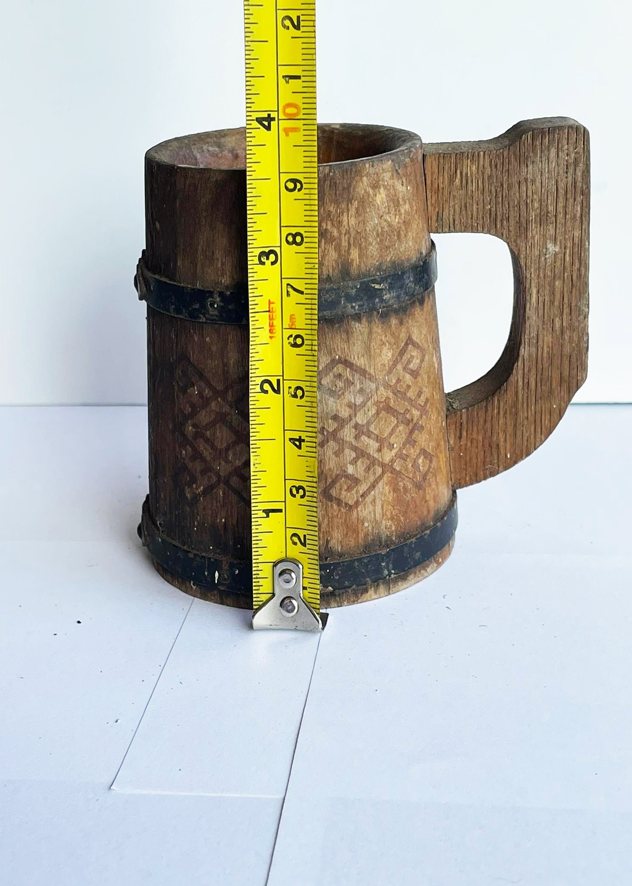 Vintage Rustic Primitive Handmade and Forged Wooden Mug for Water and ...