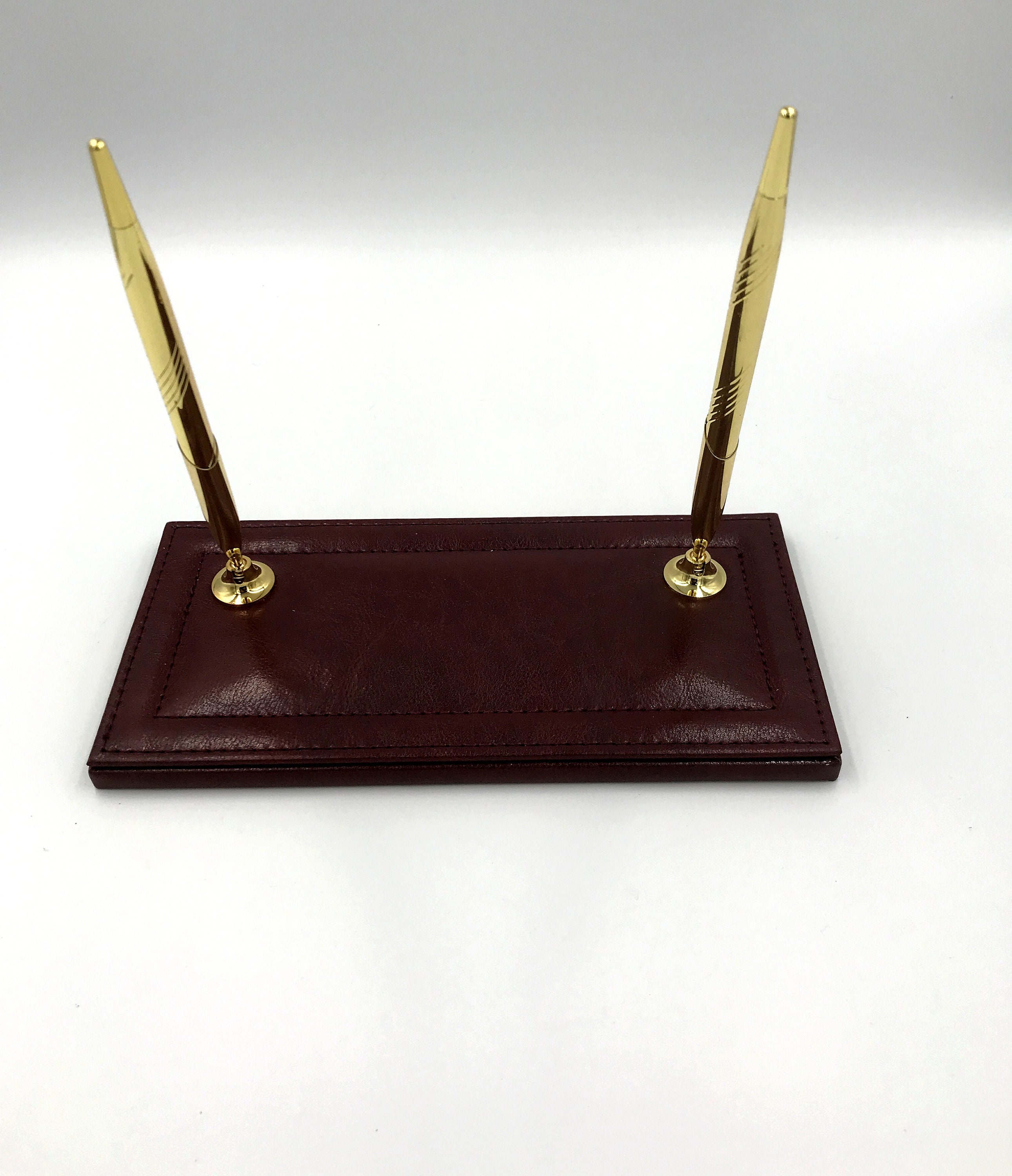 Classic Luxury Desk Set 11 Pieces Maroon Office Desk Organizer Leather ...