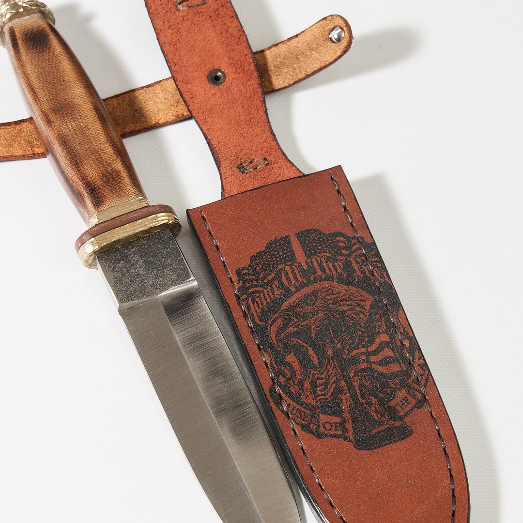 Leather Sheath Embossed Leather Sheath Hunting Knife Sheath Leather ...