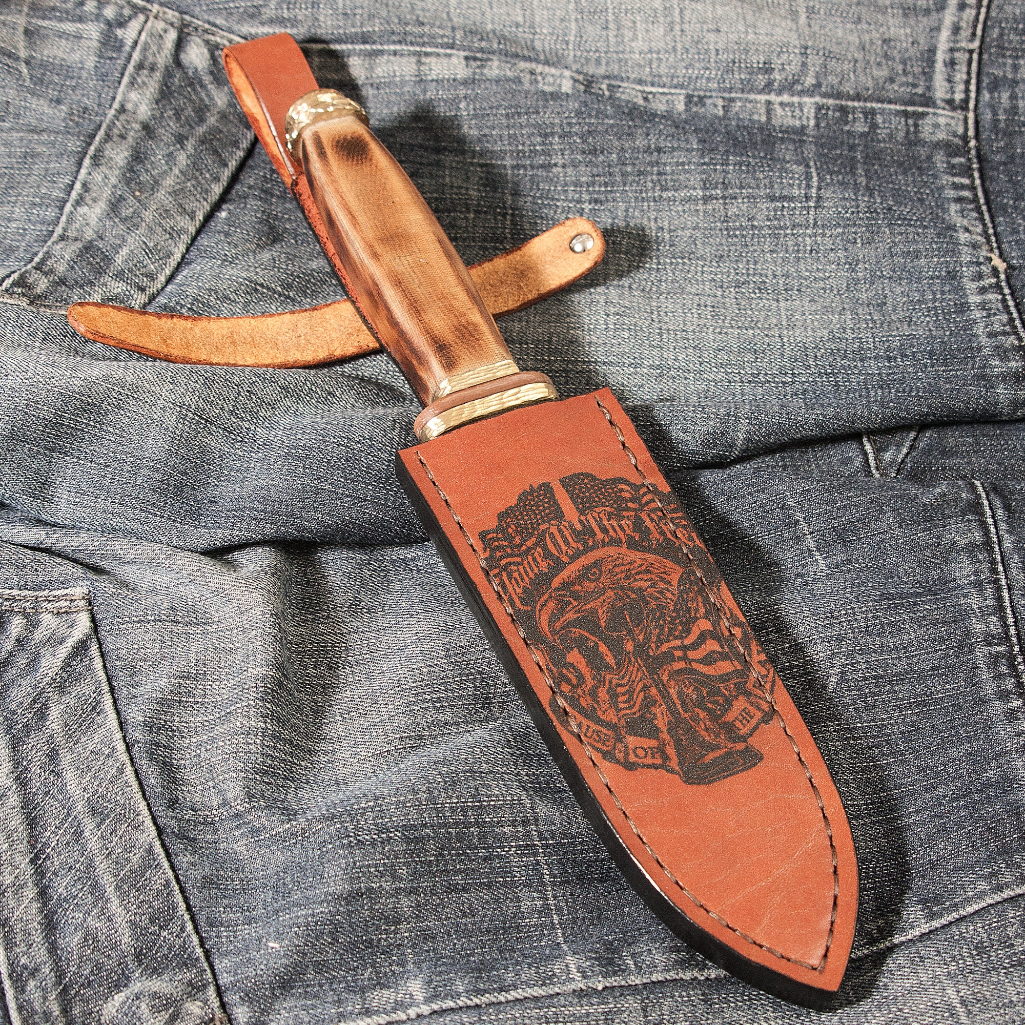 Leather Sheath Embossed Leather Sheath Hunting Knife Sheath - Etsy