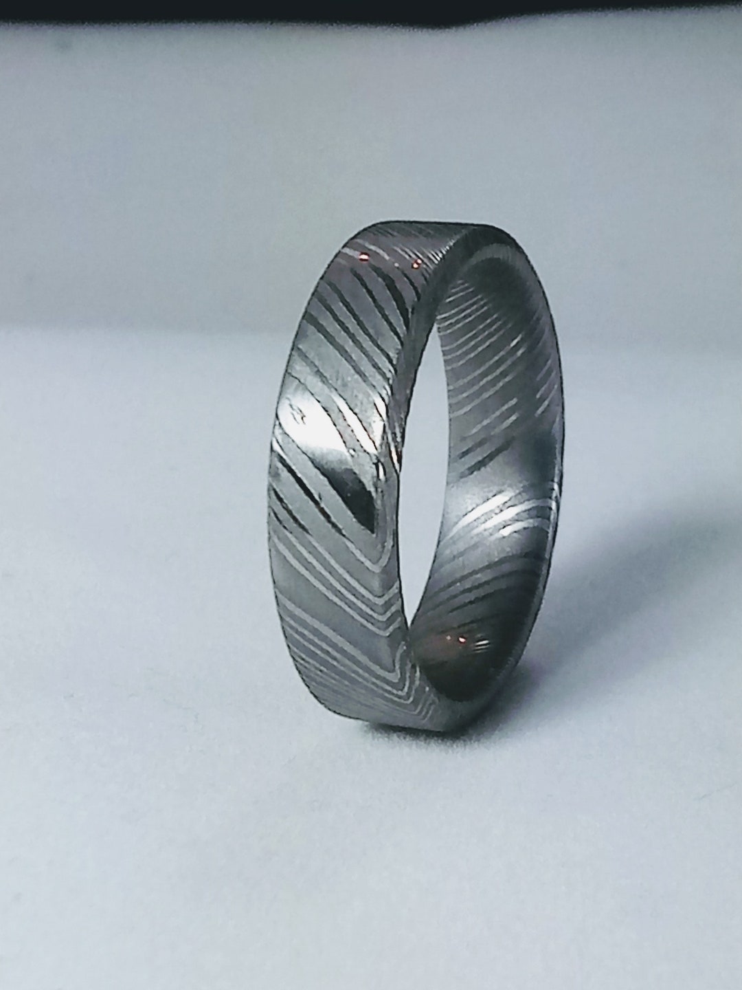 Stainless Steel Damascus Ring. Damascus Ring. Handmade Damascus Ring ...
