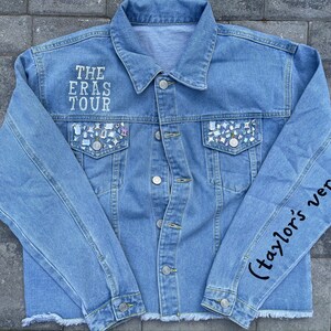 Eras Tour Hand Painted and Beaded Denim Jacket - Etsy